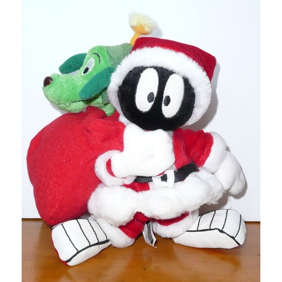 Warner Bros. | Toys | Marvin The Martian Santa Christmas Bean Plush ...